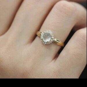 Jewelry | New Circle Moonlight Stone Gold Plate Ring | Poshmark